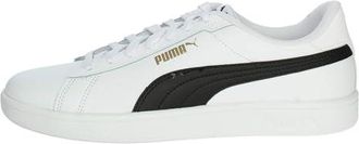 Puma Chaussures de Football Smash 3.0 L Unisexe pour Enfant, 41 EU, Puma White PUMA Black PUMA Gold, 42.5 EU