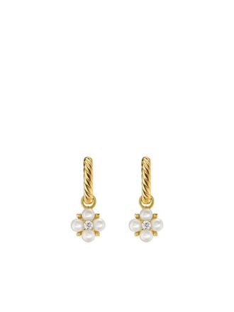 David Yurman 18kt yellow gold Petite Modern Renaissance pearl drop earrings