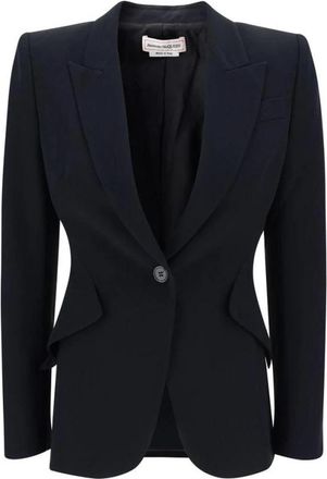 Alexander McQueen Einknopf-Wollblazer - - Jackets - Damen - Schwarzk - L