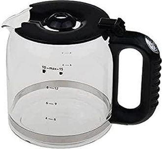 Russell Hobbs N700025 Ersatzglaskanne (für Kaffeemaschine, creme, 21702-56, 21701-56 21700-56), Kaffeekanne Glas für Filterkaffeemaschine, Schwarz