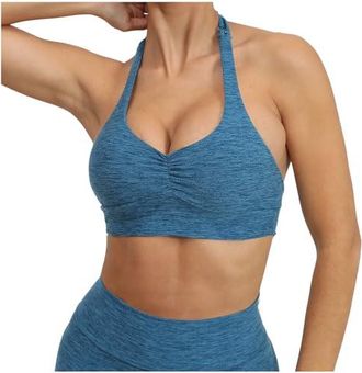 Generic Soutien-gorge de sport rembourr&eacute; pour femme - Dos nu - Haut de yoga, bleu, S