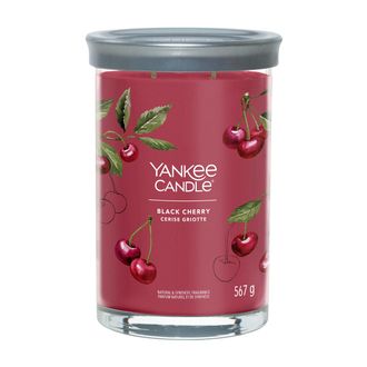 Yankee Candle Company Signature Duftkerze ; gro&szlig;e Tumbler-Kerze mit langer Brenndauer Black Cherry ; Soja-Wachs-Mix ; Perfekte Geschenke f&uuml;r Frauen