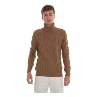 Gran Sasso Rollkragenpullover mit Zopfmuster - - Knitwear - Herren - Braun - 3XL