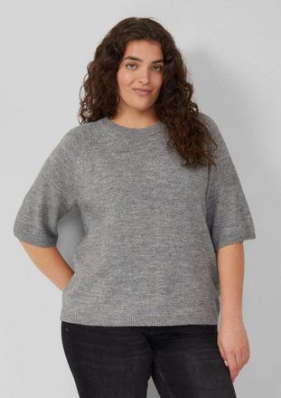 s.Oliver Kurzarmpullover Strickpullover Kurzarmpullover aus Alpakamix
