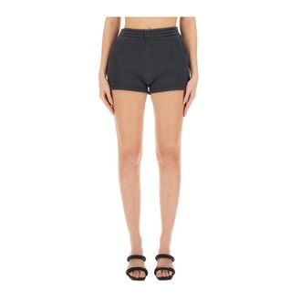 Alexander Wang Femme, Shorts, Gris, Taille: 40 FR Logo Waistband Jersey Shorts