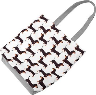Yarnow Sac Fourre-tout Grand Format pour Femme avec Motif Chien Basset Sac &agrave; Bandouli&egrave;re Portable L&eacute;ger et Multifonction pour Shopping et Voyage