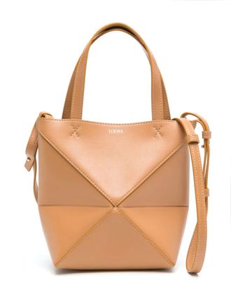Loewe mini sac &agrave; main Puzzle Fold - Marron
