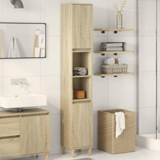 vidaXL Badschrank Sonoma-Eiche 30x30x190 cm Holzwerkstoff Vidaxl