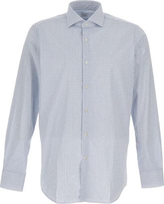 Bagutta Gestreiftes Hemd mit Knöpfen - Blau