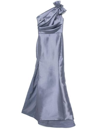 Amsale Mikado Kleid mit drapiertem Oberteil - Blau