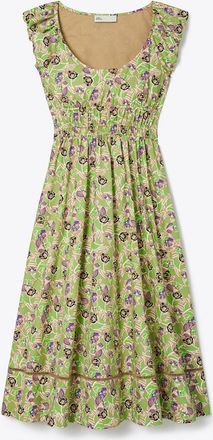 Tory Burch Damen Bedrucktes Kleid aus Baumwollpopeline