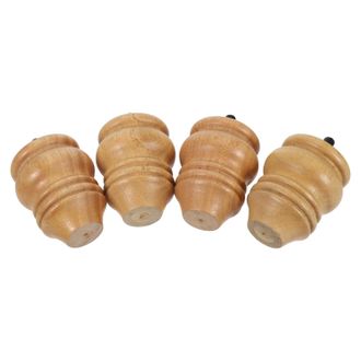 Valiclud 4 St&uuml;ck Hohe M&ouml;belf&uuml;&szlig;e aus Massivem Gummibaumholz Geschnitzte K&uuml;rbisform Robuste Ersatzbeine f&uuml;r Sofa Couchtisch Schrank und K&uuml;chenm&ouml;bel Einfache Mont