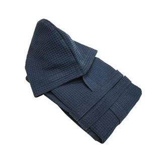 Ca'doro PDA Peignoir avec capuche nid dabeille, Bleu marine, M