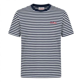 Saint Barth Gestreiftes Baumwoll-T-Shirt - - Tops - Herren - Blau - M