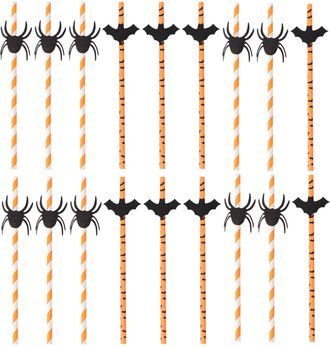 Amosfun 50 St&uuml;ck Halloween Papierstrohhalme Spinne Fledermaus Getr&auml;nke Strohhalme Dekorative Getr&auml;nkestrohhalme Kind Geburtstagsfeier Liefert f&uuml;r Zombie-Party