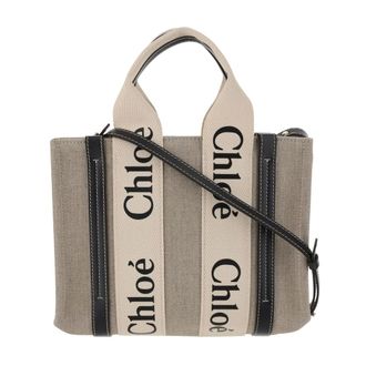 Chlo&eacute; Petit sac cabas Woody en lin - Femme - Sacs - Multicolore - Taille: ONE Size