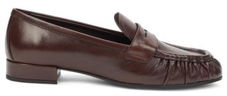 Prada Womens Leather Loafers Dark Brown Calfskin