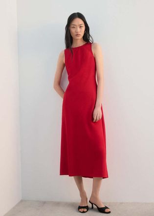 Mango Robe midi &eacute;vas&eacute;e rouge - Femme - XS - MANGO