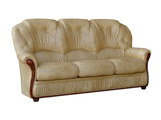 Vente-Unique Ledersofa 3-Sitzer - B&uuml;ffelleder - Beige - Daphne