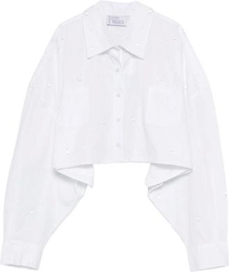 Giuseppe Di Morabito Femme, Blouses et Chemises, Blanc, Taille: 40 FR Chemise Courte Orn&eacute;e