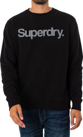 Superdry Herren Core Logo City Sweatshirt mit Rundhalsausschnitt Schwarz XXL