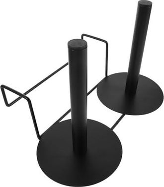 Healifty Porte-Paquet Mural Double T&ecirc;te en Acier Inoxydable Noir - Support Compact pour Paquet en Rouleau D&Eacute;picerie Distributeur Suspendu Polyvalent pour Super