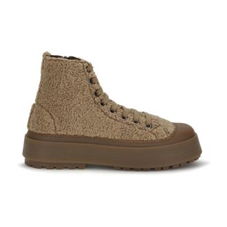 Casadei Baskets Explorer Boucl&eacute; - Femme - Chaussures - Beige - Taille: 37 EU