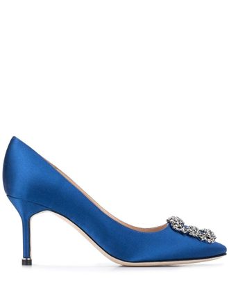 Manolo Blahnik escarpins Hangisi 70mm &agrave; ornements - Bleu