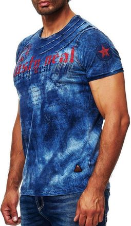 R-Neal T-Shirt Batik T-Shirt Stretch Herren Kurzarm Shirt Verwaschen S M L XL XXL 3XL