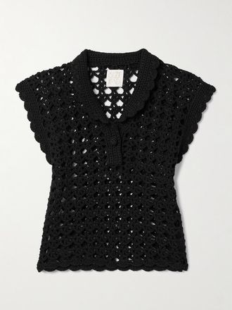 Suzie Kondi Haut En Coton Crocheté Iris - Noir