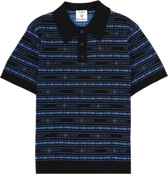 Casablanca Homme, Pulls, Noir, Taille: XL Polo en maille &agrave; ondes sonores
