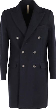 Eleventy Homme, Manteaux, Bleu, Taille: 2XL Manteau Ivoire à Double Boutonnage Manches Longues