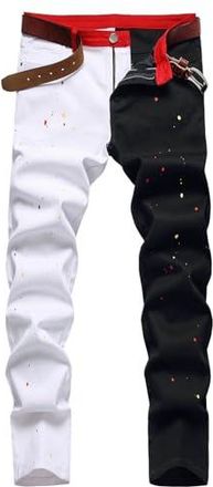 Generic Jean Homme Jeans Homme Bureau Smart Casual Jean Slim Ext&eacute;rieur D&eacute;contract&eacute; L&eacute;g&egrave;rement Stretch Poches Color&eacute;es - Look Blocs De Couleurs Streetwear Auda