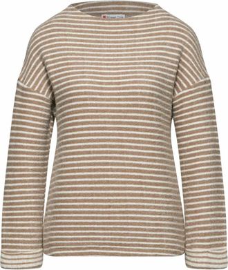 Street One Gestreifter Rundhalspullover - - Knitwear - Damen - Beige - XL