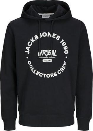 Jack & Jones Jjsimon-Felpa avec Capuche, Noir, M Homme, Noir, M
