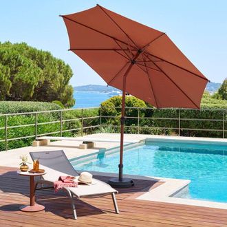 Hesperide Parasol droit rond inclinable Loompa 3m acajou - Hesp&eacute;ride