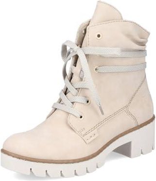 Rieker Femme Bottines X5717, Dame Bottines à Lacets,Botte,Demi-Botte,Botte à Lacets,Chaussure de Transition,Beige (Beige / 62),36 EU / 3.5 UK