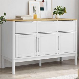 vidaXL Buffet FLORO blanc 114x43x74 cm bois massif de pin