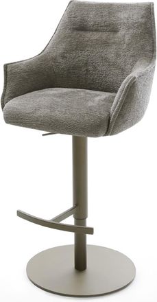 DELIFE Barstuhl Alja-Flex Boucl&eacute; Soft Schlamm Drehfu&szlig; h&ouml;henverstellbar Metall Titanfarben Taschenfederkern, Barst&uuml;hle