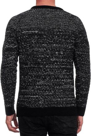 R-Neal Rundhalspullover Strickpullover mit Seitlicher Knopfleiste Rundhals Strick Pullover