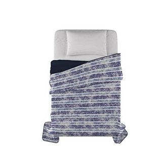 Italian Bed Linen Fantasy Bedruckte Sommer-Steppdecke, Mikrofaser, Jeans Stripes, 220 x 270 cm