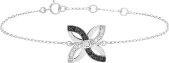 Edenly Armband Frische - Sommerlilie - Weißgold und schwarze Diamanten