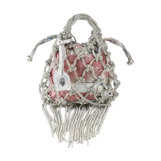 Kurt Geiger Femme, Sacs, Gris, Taille: ONE Size Mini Macrame Crystal Bag