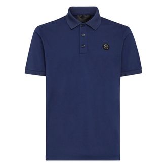 Philipp Plein Homme, Tops, Bleu, Taille: S Slim Fit Polo SS