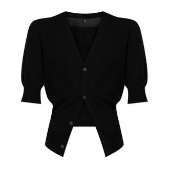 R13 Woll-Strickjacke mit kurzen &Auml;rmeln - - Knitwear - Damen - Schwarzk - M