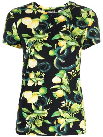 Roberto Cavalli T-Shirt mit Zitronen-Print - Mehrfarbig
