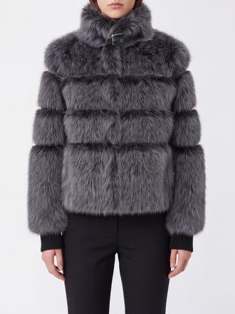 Patrizia Pepe Veste en fausse fourrure avec col montant et boucle