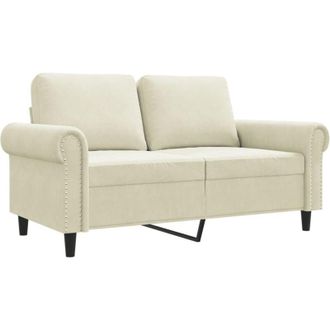 vidaXL 2-Sitzer-Sofa Creme 120 cm Samt vidaXL