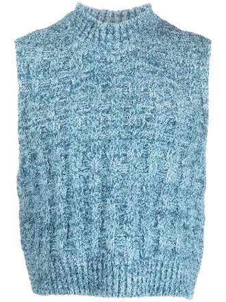 Maison Margiela débardeur en maille texturée - Bleu