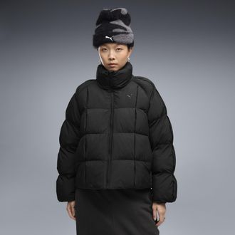 Puma Doudoune d&eacute;contract&eacute;e T7 Pleat Femme, V&ecirc;tements, Noir, XL
